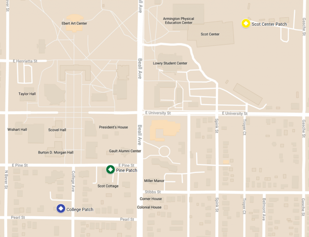 Pollinator Plot Map – The College of Wooster Pollinator Plots