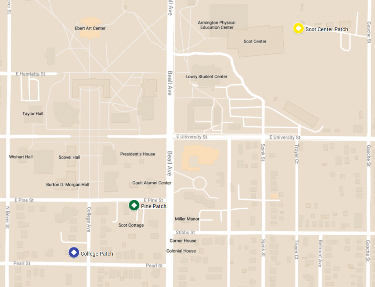 Pollinator Plot Map – The College of Wooster Pollinator Plots